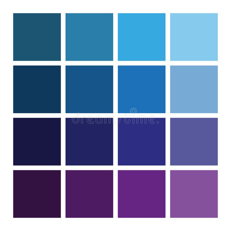 Set with Blue Color Palette. Pastel Tone. Color Palette. Vector ...