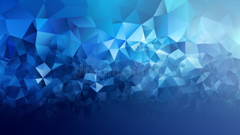 Blue Gradient Polygon Mosaic: Abstract Triangular Low-Poly Vector Background Stock Illustration ...