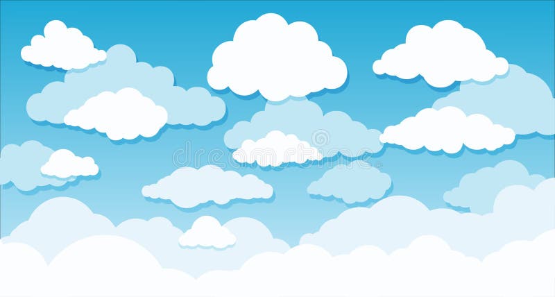 Blue Gradient Sky and Clouds Vector Illustration Stock Vector ... Blue Gradient Sky and Clouds Vector Illustration Stock Vector ...