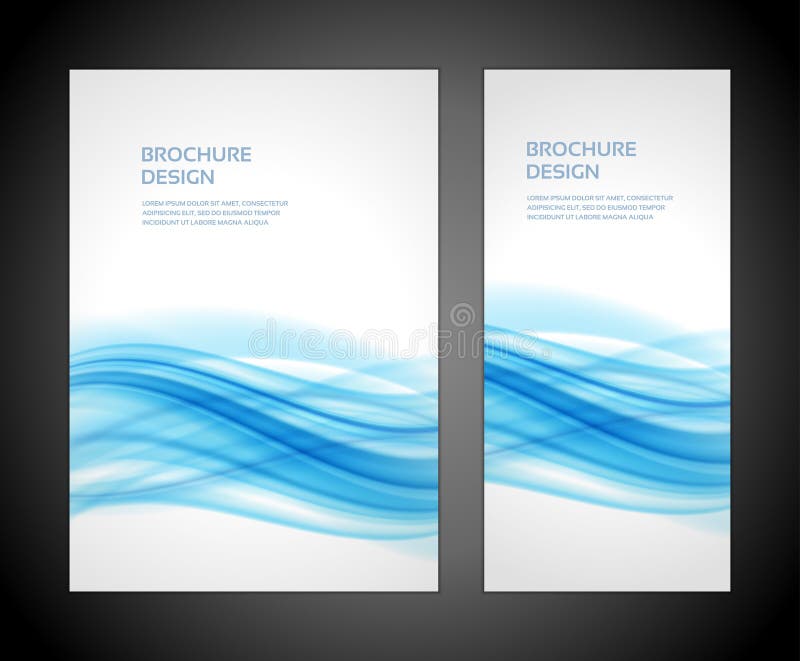Blue Gradient Smooth Wave Brochure Design Realistic Template Vector ...