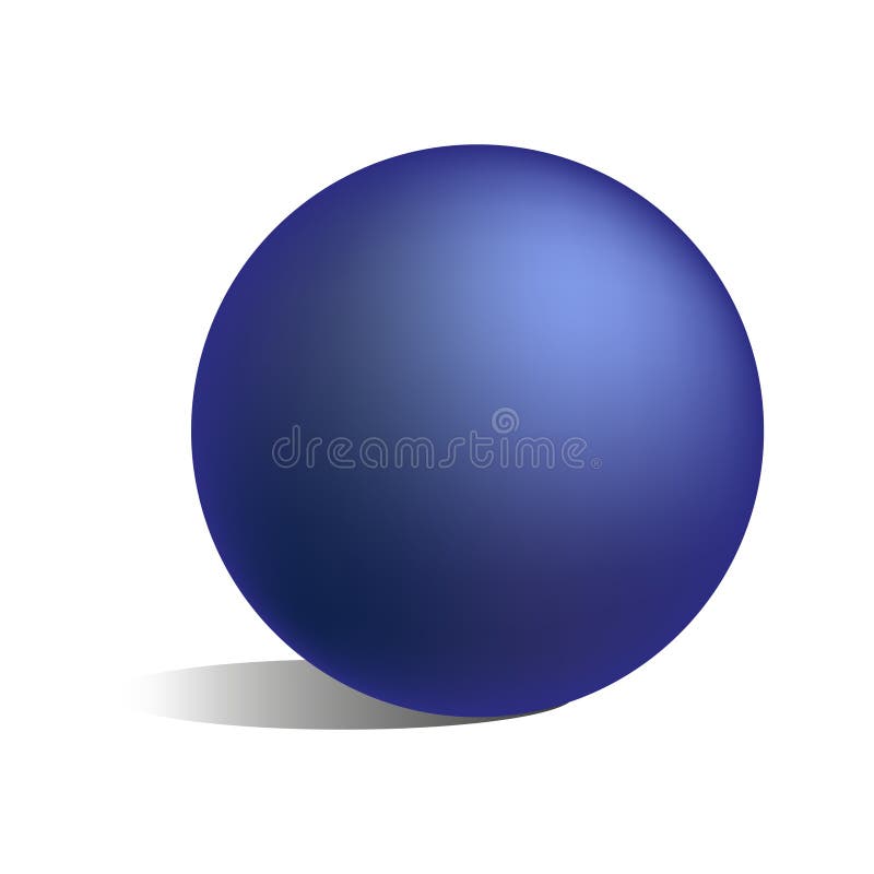 Blue Gradient Sphere. Glossy Spherical Shape. Shaded Circular Object ...