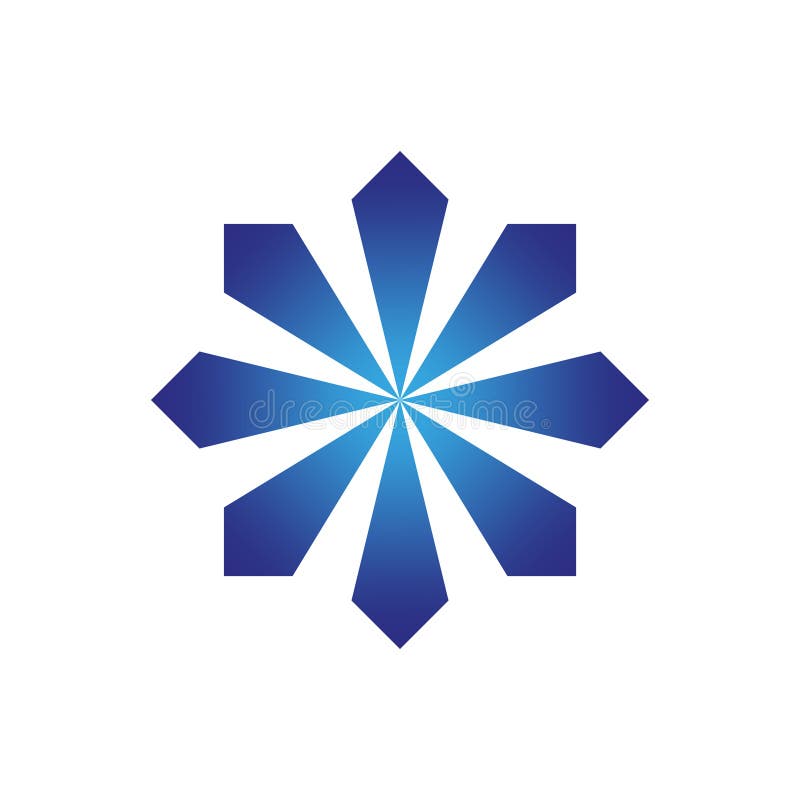 Blue Gradient Star. Abstract Vector Shape. Geometric Symmetrical Design ...