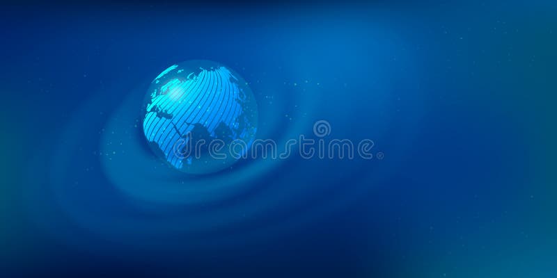 Blue Gradient Vector Background. a Planet Surrounded by Fog, in Space ...