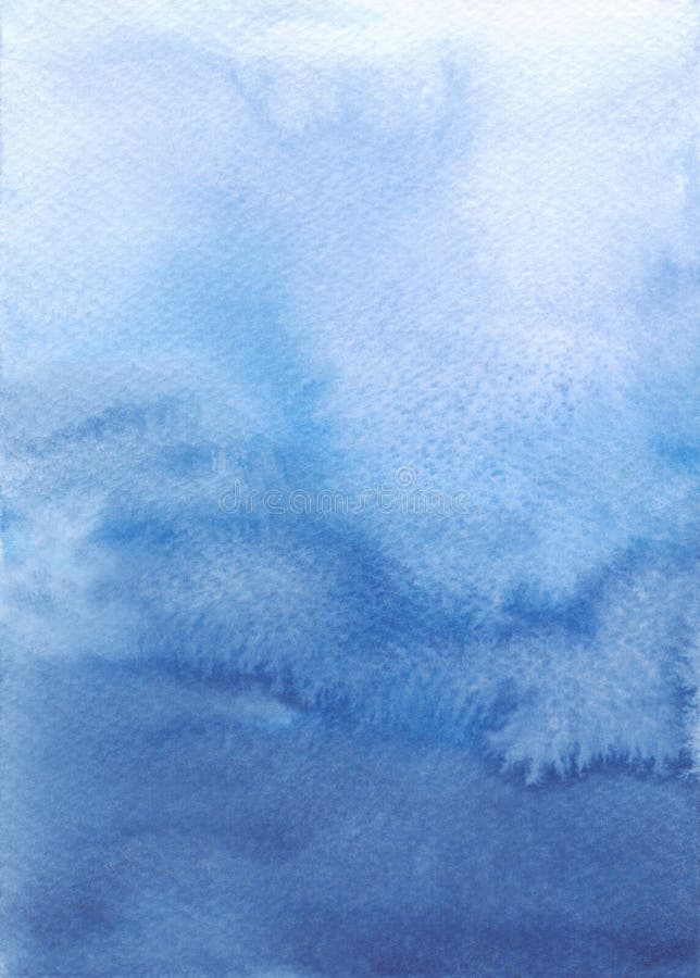 Blue Gradient Watercolor Abstract Background, Hand-drawn. an ...