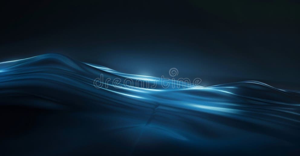 Blue Gradient Wave on Black Background, Blurry Lights on Dark Noise ...