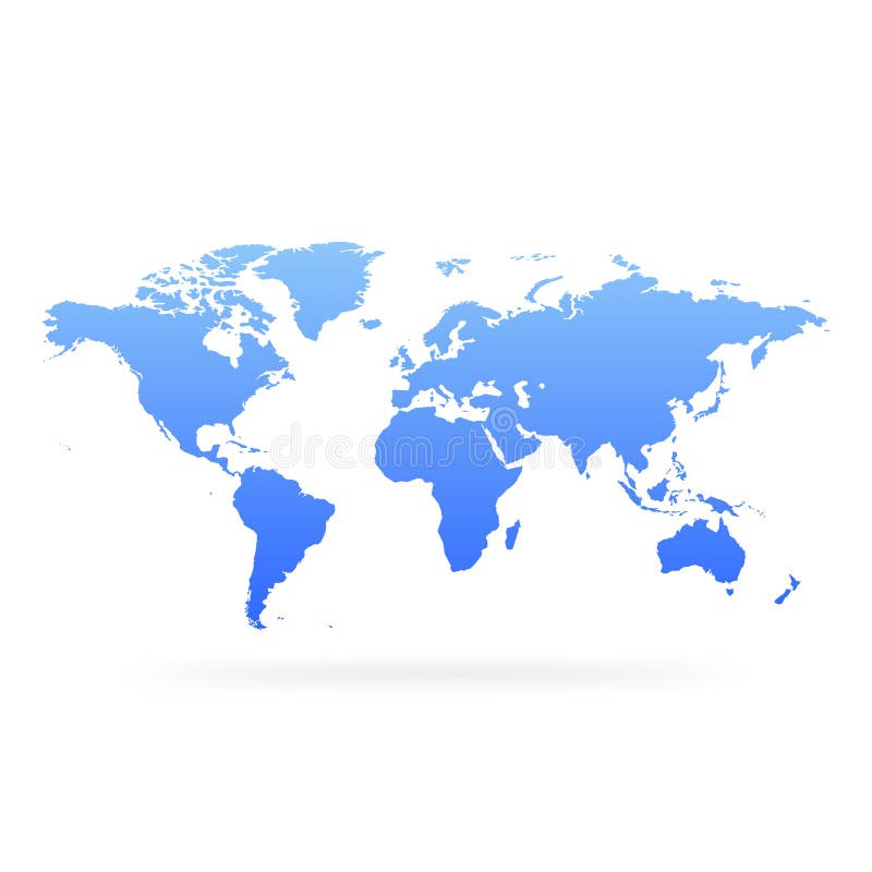 Blue Gradient World Map. Blank Globe Illustration Stock Illustration ...