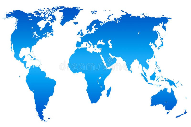 Blue gradient world map, stock illustration. Illustration of ...