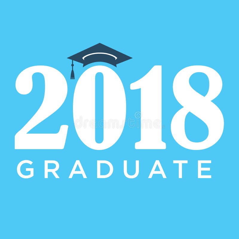 Blue 2018 Graduate Vector Graphic with Graduation Cap and Tassle Stock ...