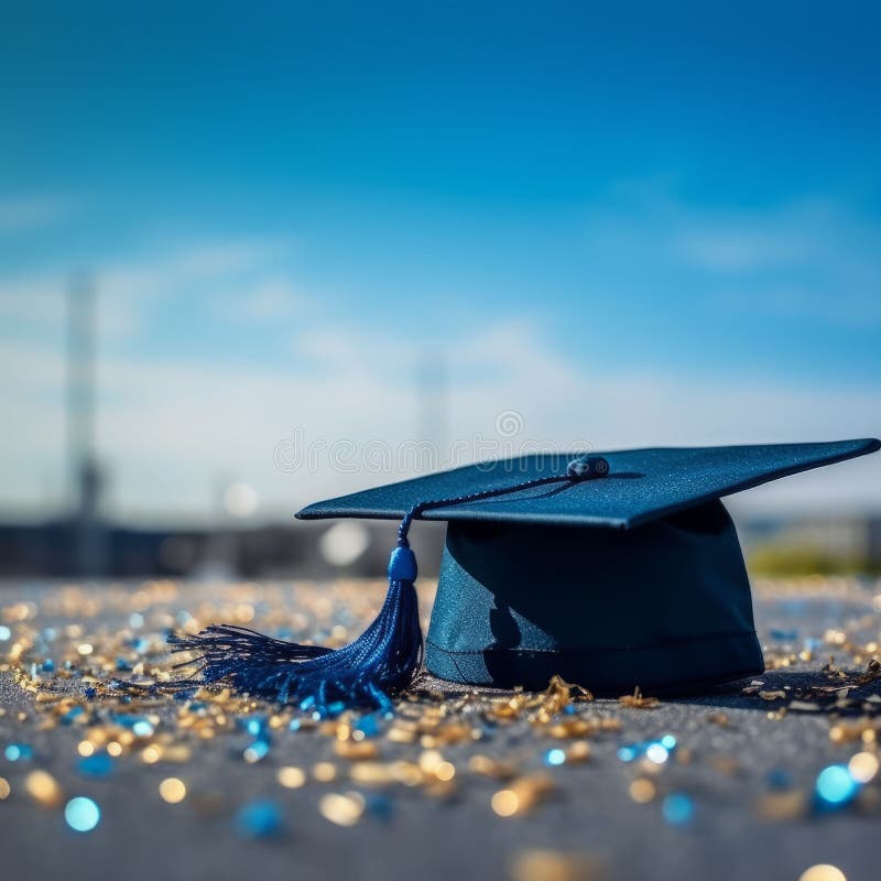 Blue Commencement Hat Stock Illustrations – 233 Blue Commencement Hat ...