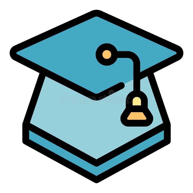 Blue Graduation Cap Representing Achieving Degree Stock Vector ...