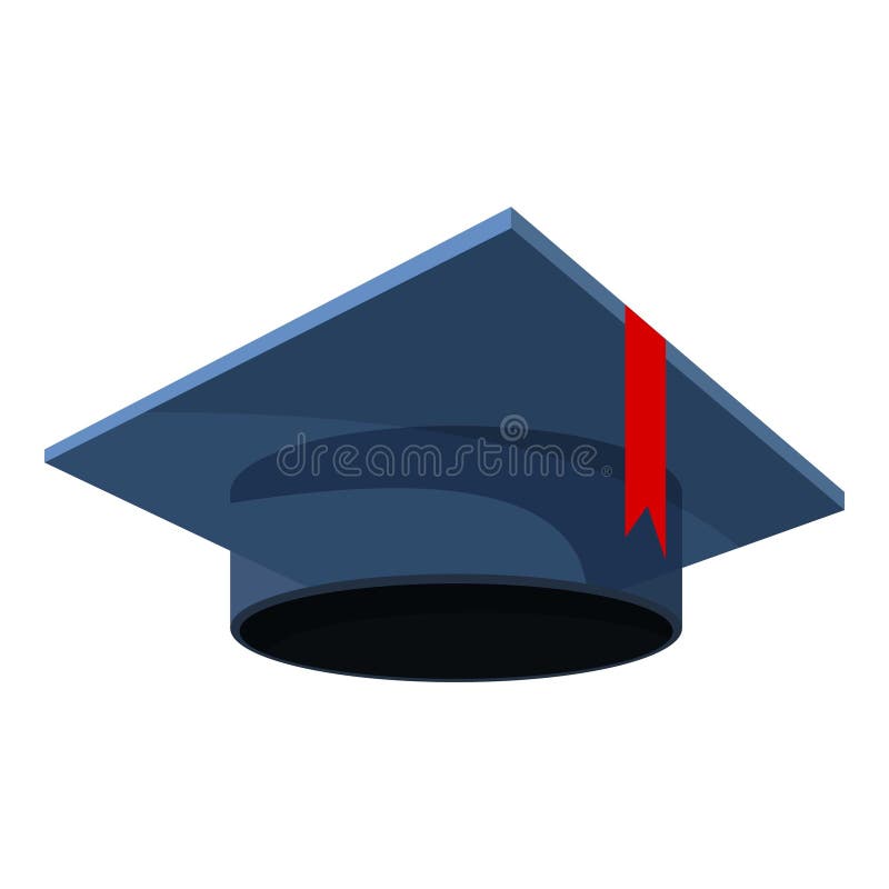Blue Graduation Cap Representing Achieving Higher Education Goals Stock ...