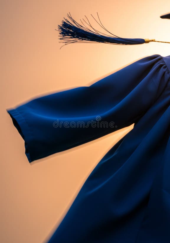 Blue Graduation Gown and Cap at Sunset Stock Illustration ...