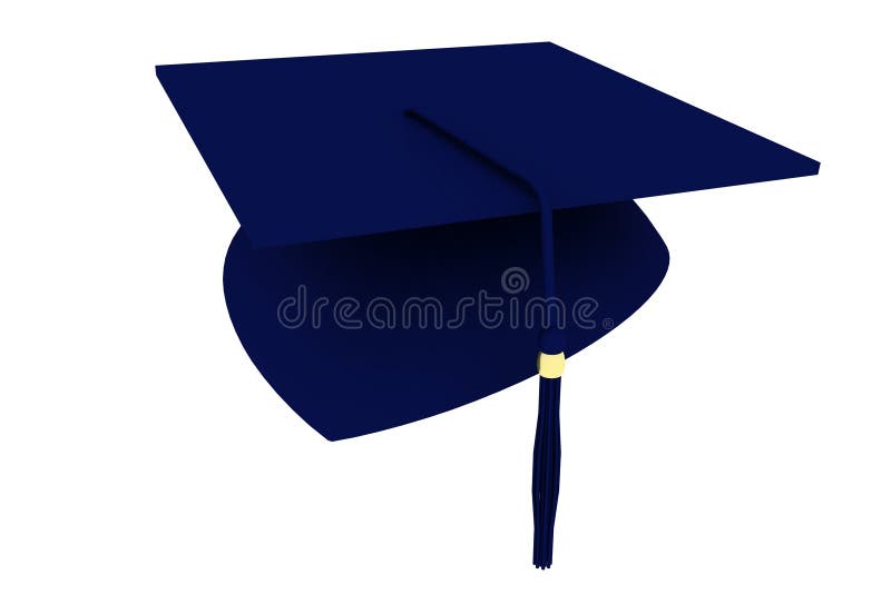 A blue graduation hat stock illustration. Illustration of finish - 4146227