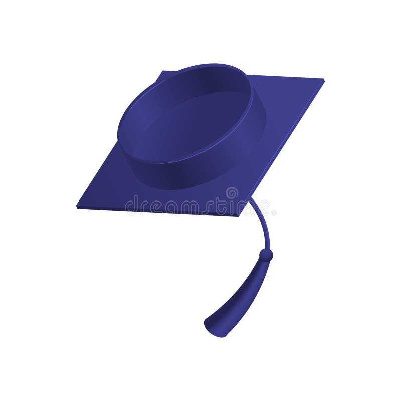 Blue Graduation Hat Composition Stock Vector - Illustration of academic ...