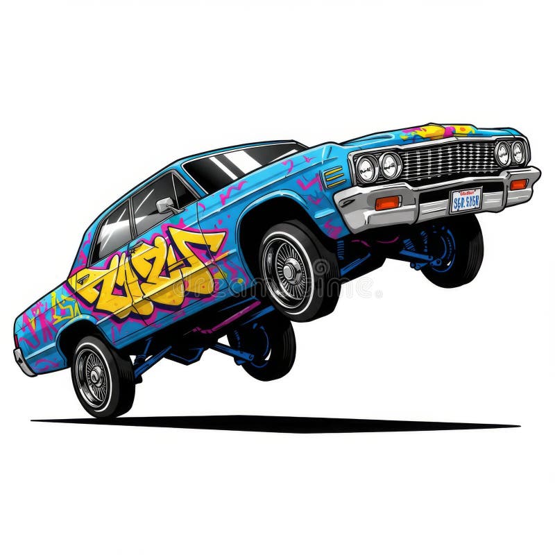 Graffiti Lowrider Classic Car Illustration Stock Illustrations – 5 ...