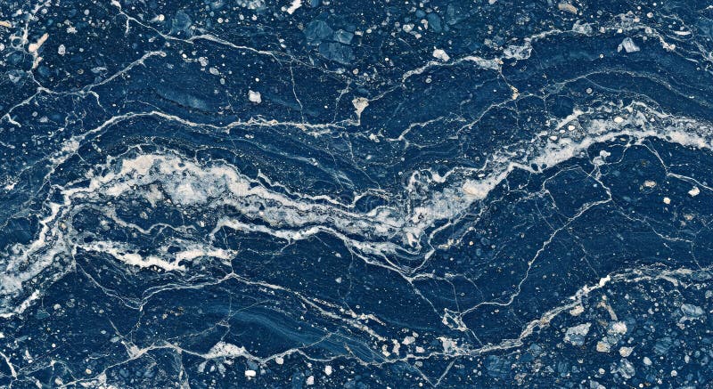 Blue Granite Close Up Rich Deep Blue Base Flowing White Gray Veins ...