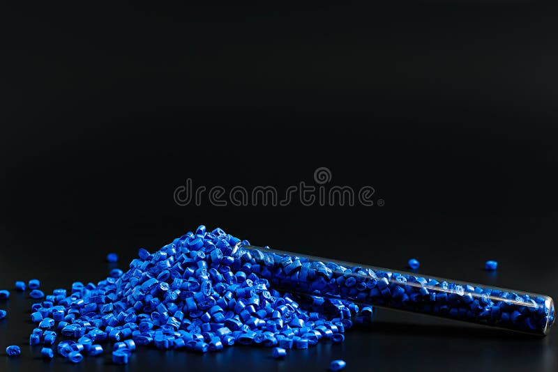 Blue Granules of Polypropylene, Polyamide. Background. Plastic and ...