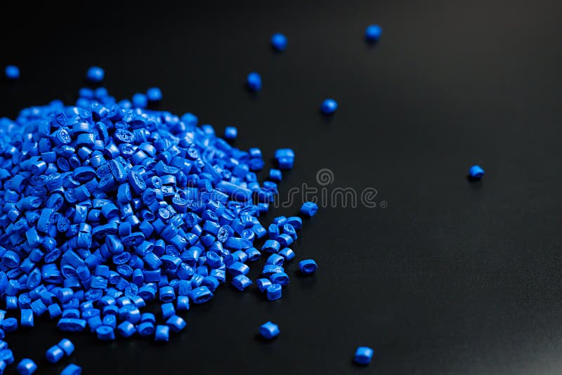 Blue Granules of Polypropylene, Polyamide. Background. Plastic and ...