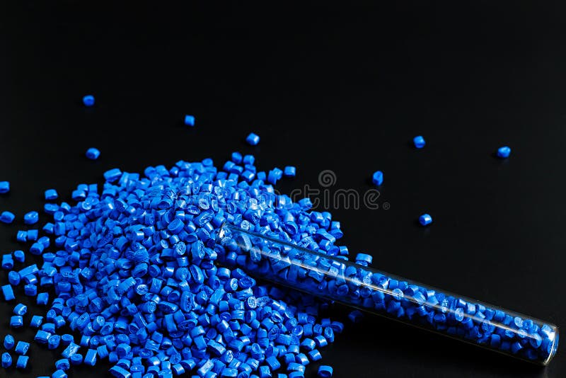 Blue Granules of Polypropylene, Polyamide. Background. Plastic and ...