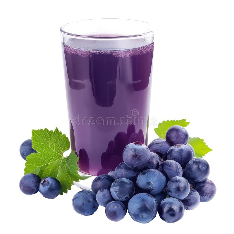 Blue Grapes Juice Front View Isolate Stock Photo - Illustration of ...
