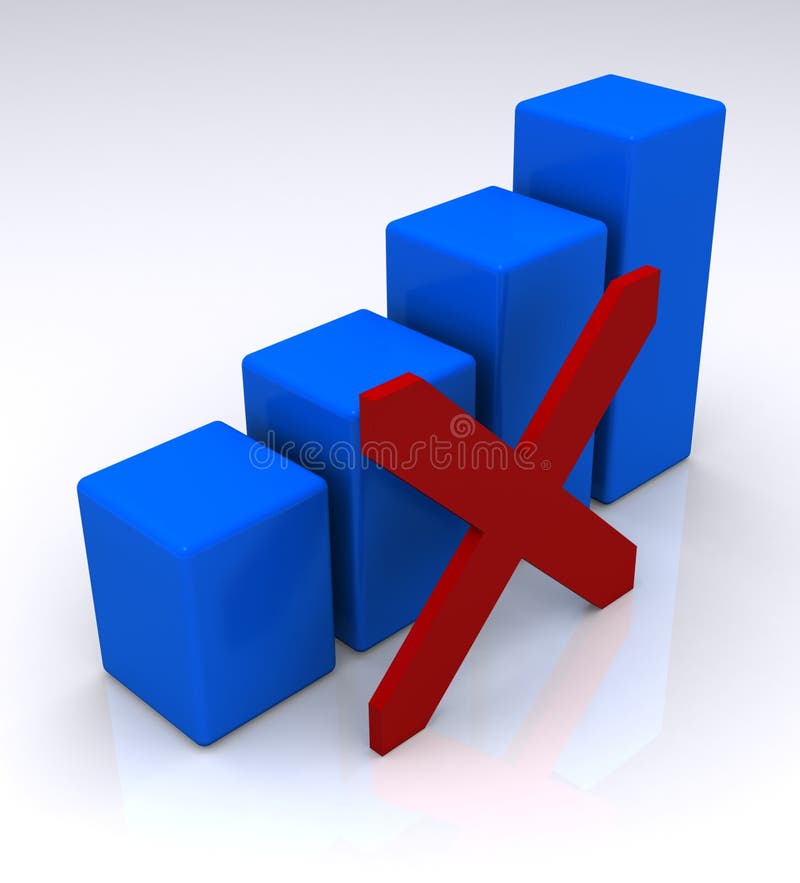 Blue Bar Graph and Check Mark Stock Illustration - Illustration of ...