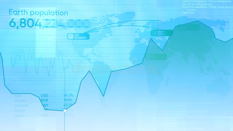 White Graph As the World S Population Grows. Motion Stock Video - Video ...