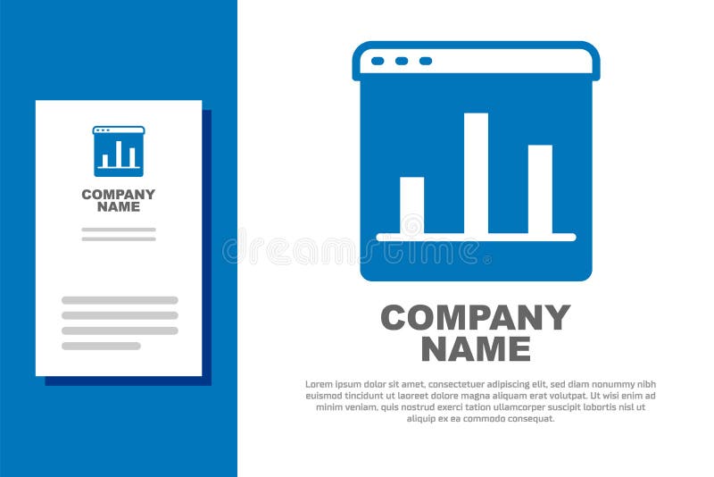 Blue Graph, Chart, Diagram, Infographic Icon Isolated on White ...