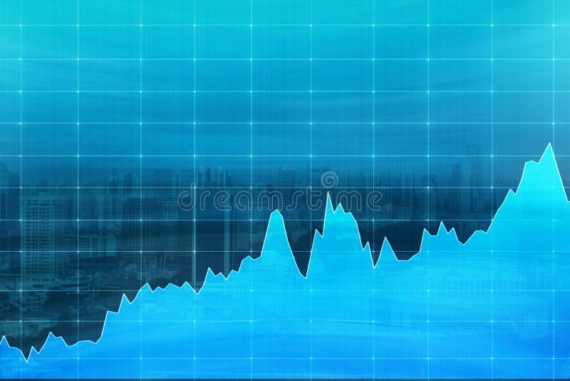 Blue Graph Demonstrating Growth, Fluctuations, Concept of Analys Stock ...