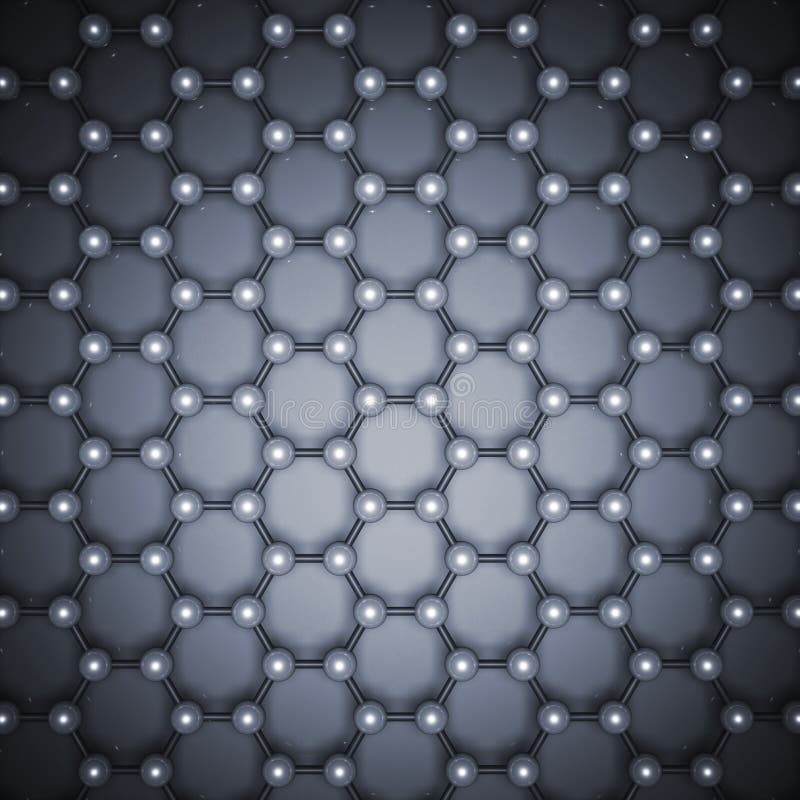 Blue Graphene Layer Structure 3d, Top View Stock Illustration ...