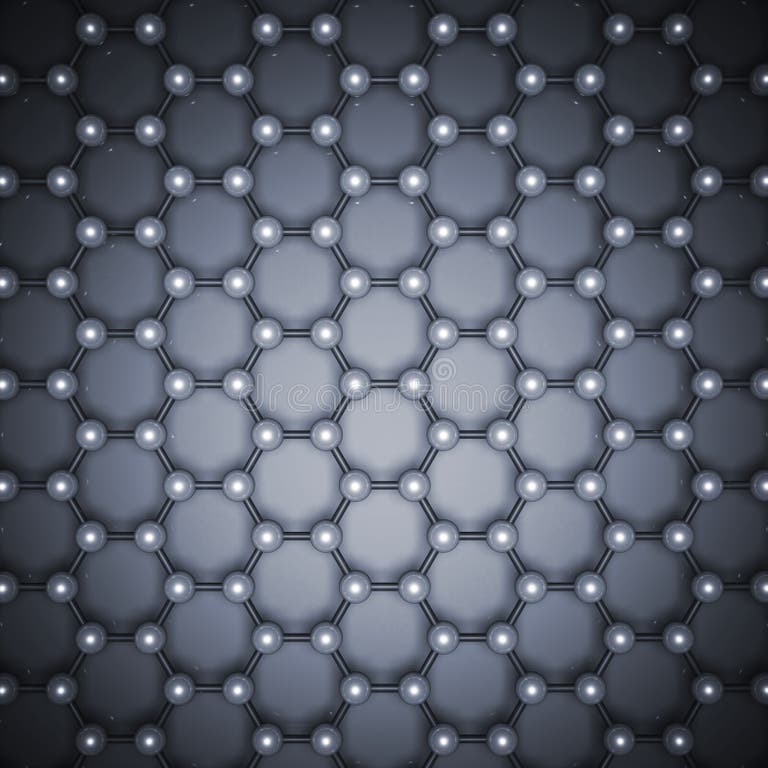 Blue Graphene Layer Structure 3d, Top View Stock Illustration ...