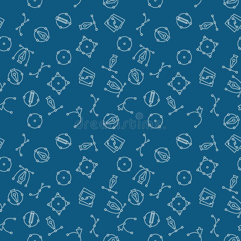 Blue Graphic Design Vector Seamless Pattern Stock Vector - Illustration ...