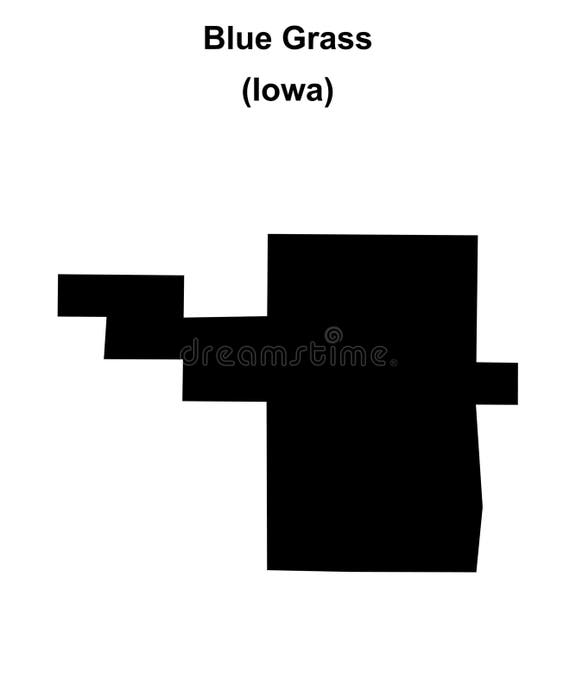 Blue Grass outline map stock vector. Illustration of silhouette - 387201485