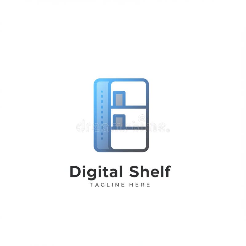 Blue and Gray Abstract Symbol Resembling a Digital Shelf Design. the ...