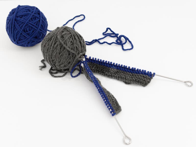 Balls of Wool with Knitting Needles Stock Image - Image of fiber ...