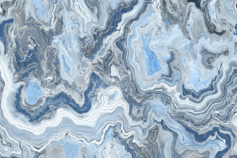 Blue and Gray Marble Texture with Abstract Swirling Patterns Stock ...