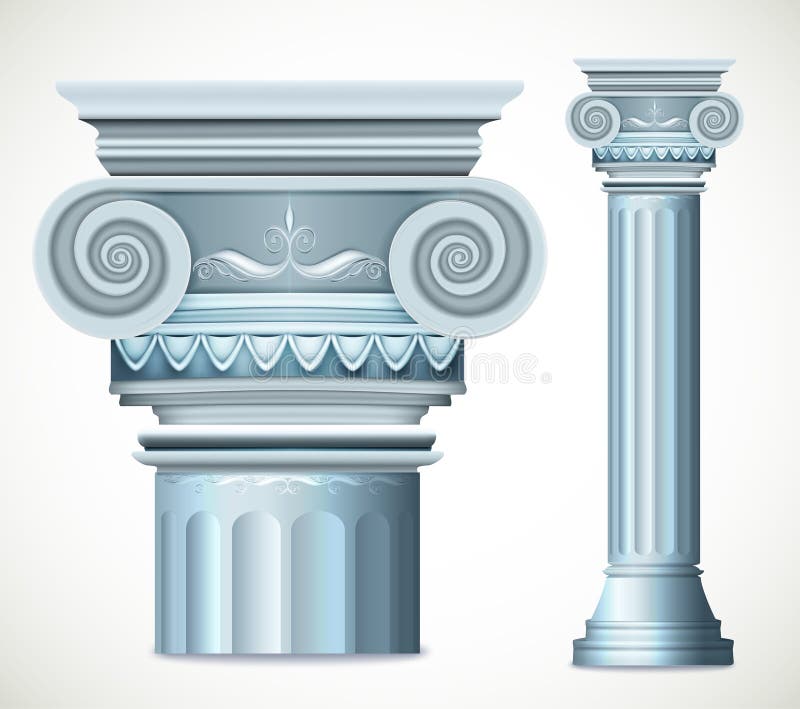 Blue greece column. Vector stock vector. Illustration of culture - 40865244
