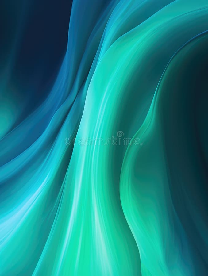 Blue and Green Abstract Background with Waves Stock Illustration ...
