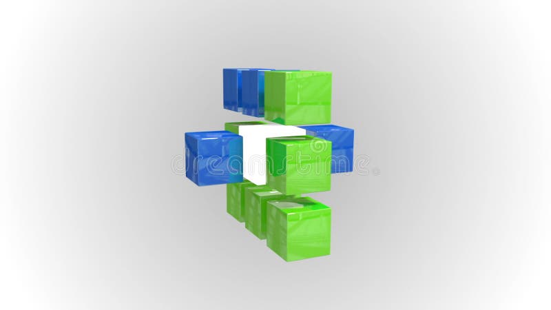 Cube Grid Animation Build Cube Math Space Stock Footage - Video of ...