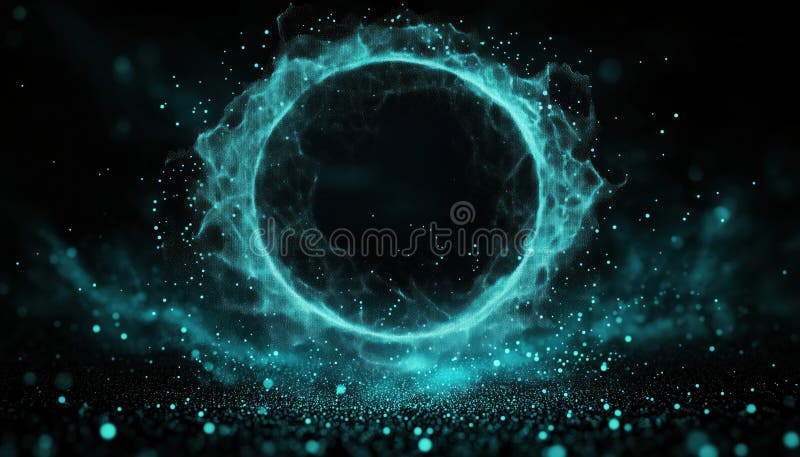Blue Green Abstract Explosion Circle Frame with Dots Equalizer Pattern ...