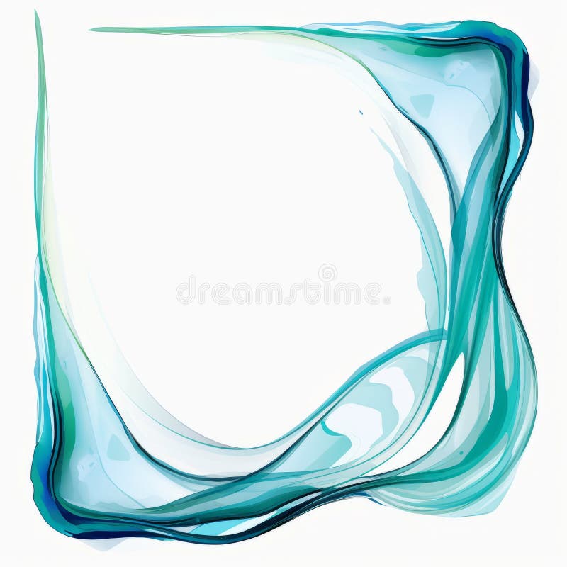 A Blue and Green Abstract Frame on a White Background Stock Image ...