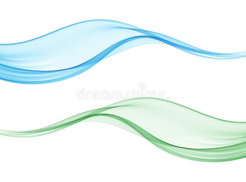 Blue and Green Abstract Transparent Wave,design Element. Stock Vector ...