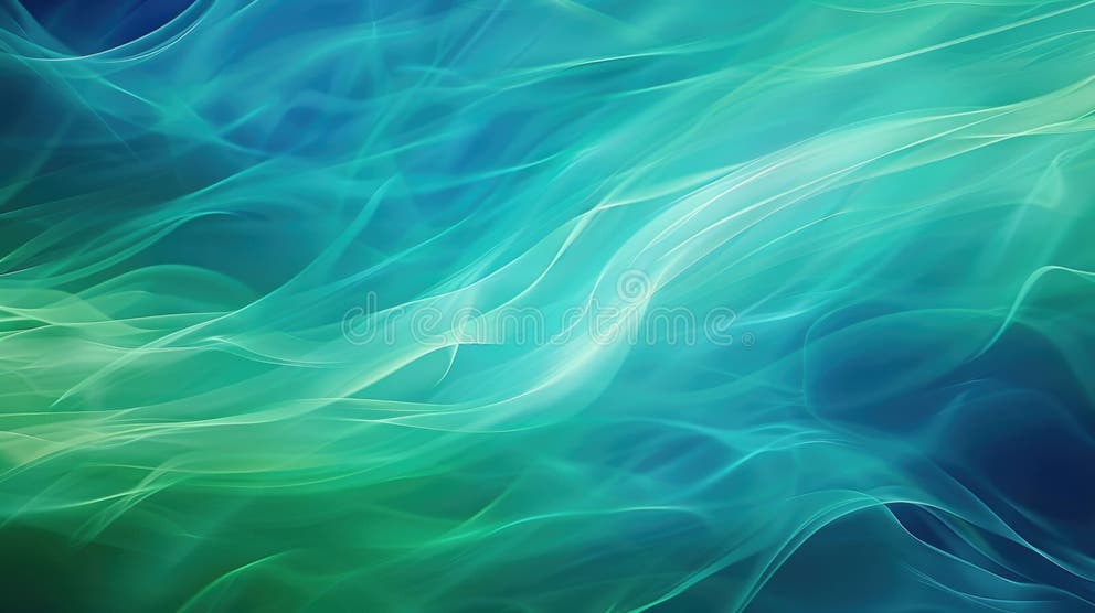 Blue and Green Abstract Waves Stock Illustration - Illustration of blue ...