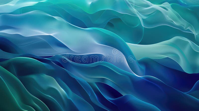 Blue and Green Abstract Waves AIG51A Stock Image - Image of gradient ...