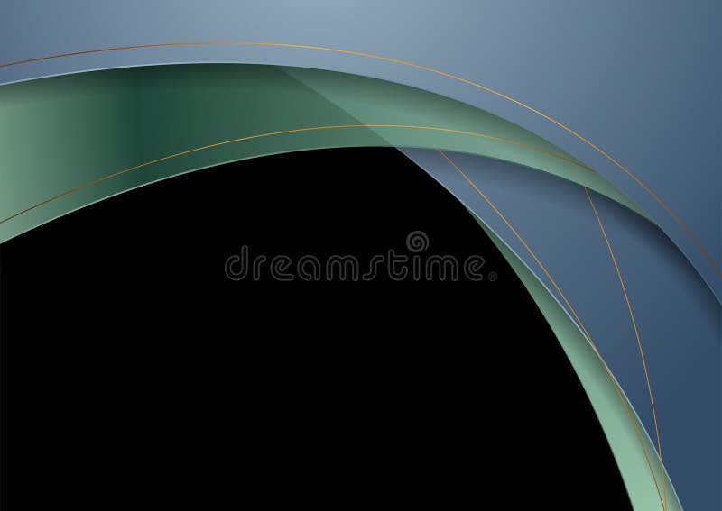 Blue and Green Abstract Waves with Golden Lines Elegant Corporate ...