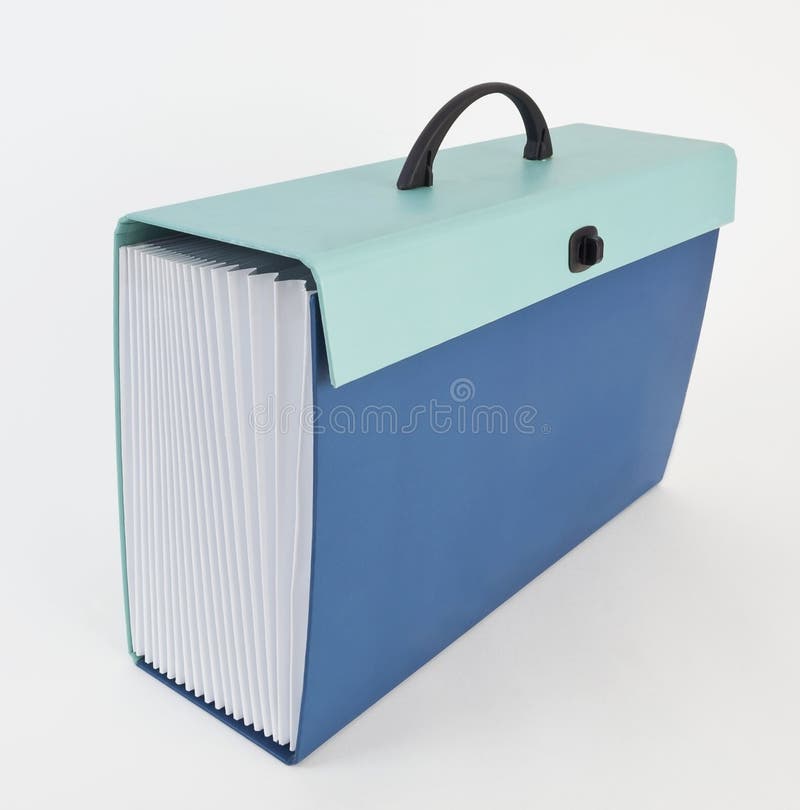 Blue and Green Accordion Document Case Stock Image - Image of snap ...