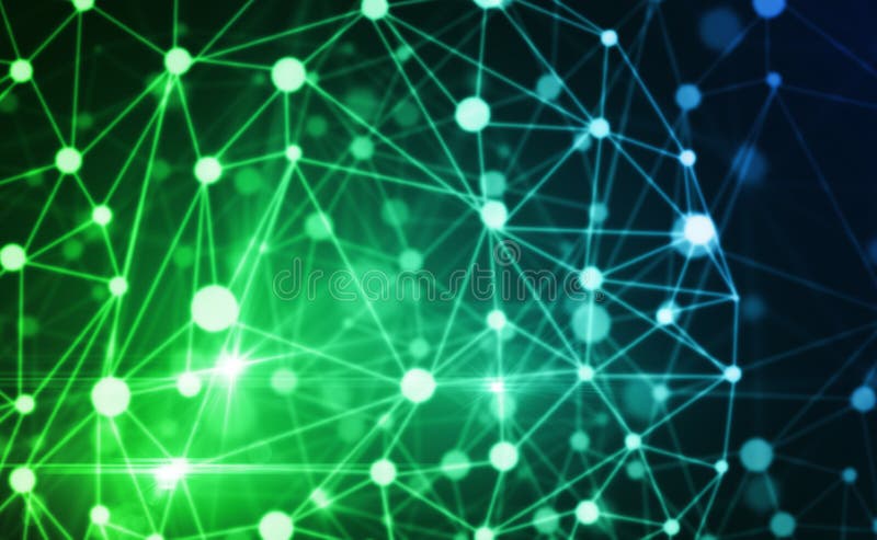 Blue and Green Background, Technology Concept Stock Illustration ...