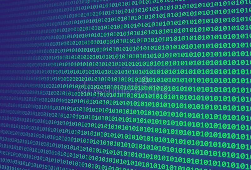 Blue and Green Binary Code Background. Digital Binary Code on Monitor ...