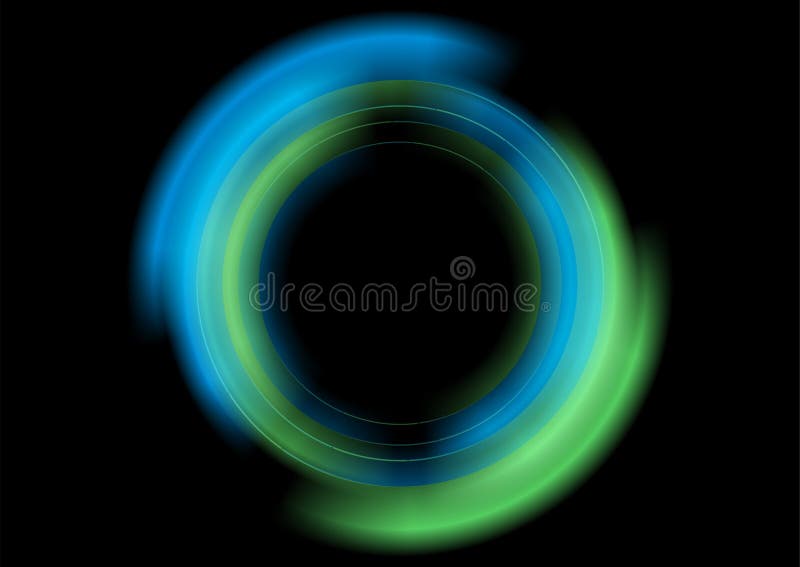Blue and Green Bright Glowing Smooth Circles Abstract Geometric ...