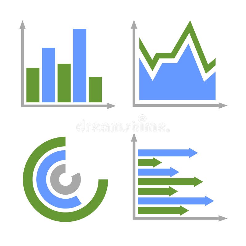 Business Graph and Diagram Icons Set. Vector Stock Vector ...