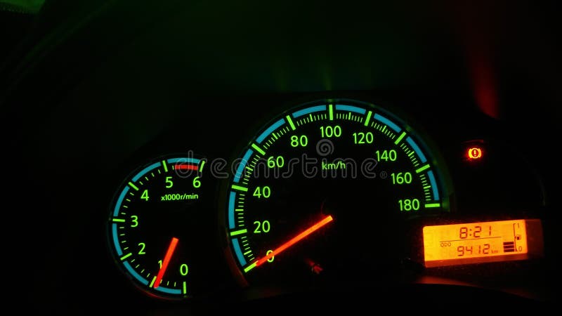 Green and Red Speedometer RPM Stock Image - Image of gauges, minute ...